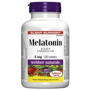 Webber Naturals Melatonin Easy Dissolve Sublingual Tablet, Peppermint ...