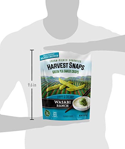 Harvest Snaps Green Pea Snack Crisps Wasabi Ranch, 3.3 oz (Pack of 4 ...