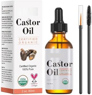 Castor Oil (2oz), USDA Certified Organic, 100% Pure, Cold Pressed ...