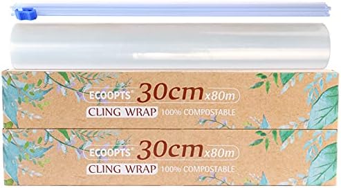 ECOOPTS 100% Compostable Cling Film with Slide Cutter | Free from BPA ...