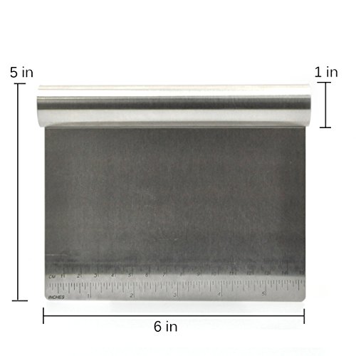 Bench Scraper Chopper Stainless Steel Kitchen Food Scraper Icing Smoother Blade with Measuring ...