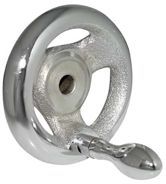 3.00" Dia., 1 11/16" Handle, 3/8 Bore, 3 Spoke Dished, Chrome Plated w ...