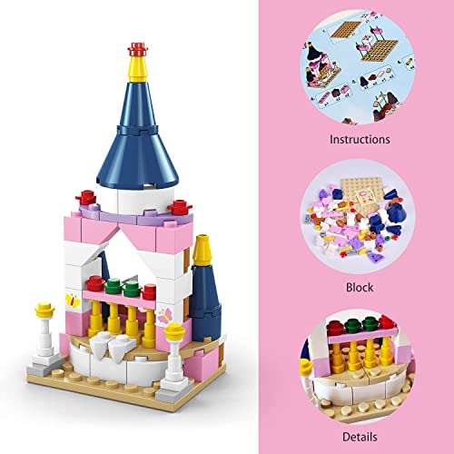 FUN LITTLE TOYS Princess Castle Building Blocks, Castle Building Set ...
