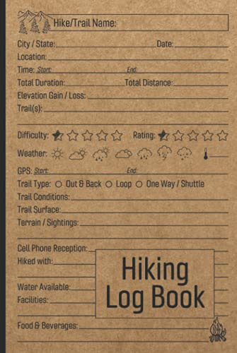 Hiking Log Book: Trail Journal / Memory Book For Adventure Notes ...