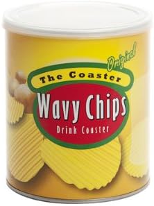 Amazon.com | Present Time Silly Wavy Chips Silicone Coasters, Set of 4 ...