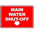 Amazon.com: Estiyond Main Water Shut-Off Arrow Down Sign - Caution ...