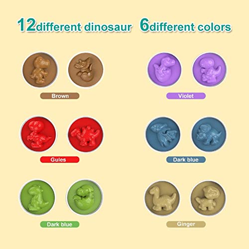 Dinosaur Matching Eggs Toys with Green Eggs Holder 12 Eggs STEM Toy ...