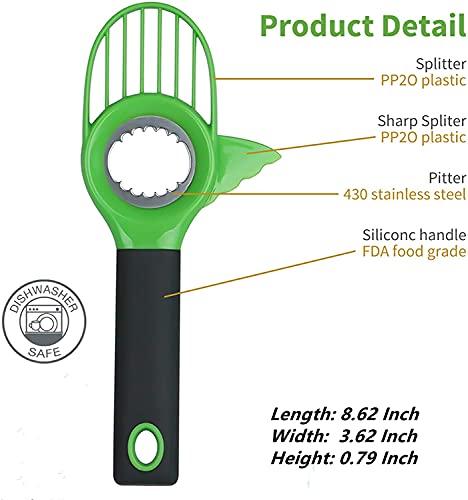 Avocado Slicer, 3 in 1 Avocado Cutter for Fruit and Vegetables Avocado ...
