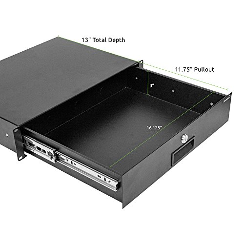 NavePoint Rack Mount Drawer for 19-Inch Server Cabinet Case Or DJ with ...