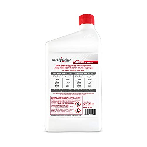 Opti-Lube XPD Formula Diesel Fuel Additive: 1 Quart, Treats up to 128 ...
