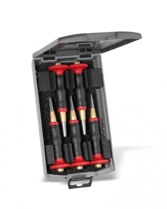 5 Piece - Starter Punch Set with Hand Guards in Portable Plastic Case ...