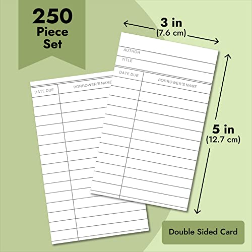 250-Pack Blank Library Cards for School Book Checkouts, CDs, DVDs ...