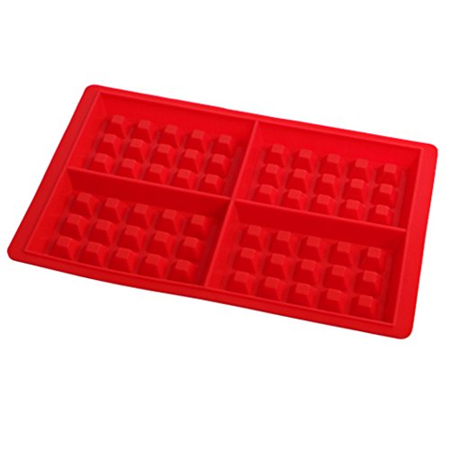 OFKPO 4-Cavity Waffle Mold Silicone Square Molds DIY Mini Waffles Cake ...