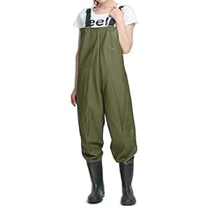 ZANSHI Women Chest Waders Fishing Bootfoot Waders with Boots PVC ...
