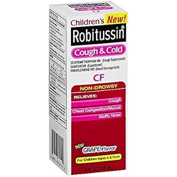 Amazon.com: Robitussin Cf Childrens Cough and Cold Relief Syrup 4 oz ...
