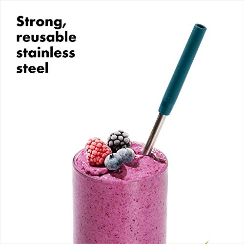 OXO Good Grips Stainless Steel 6 Piece Reusable Straw Set with Case - Green | Pricepulse