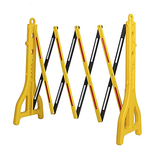 TECSPACE Folding Barricade Yellow – 8 Ft Portable Road Safety Barriers ...