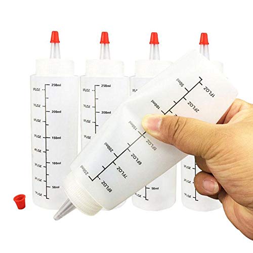 12 Pack 8 oz Plastic Squeeze Bottles,Polyethylene Durable Plastic,Clear ...