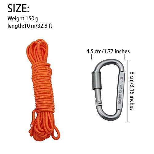 BeGrit 10 m Floating Rope Anchor Mooring Rope Multifunction Rope 6 mm Kayak Canoe Tow Throw Line ...