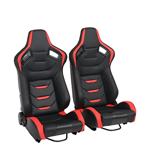 WIILAYOK Racing Seats, 1 Pair Bucket Seats with Dual Lock Sliders for ...