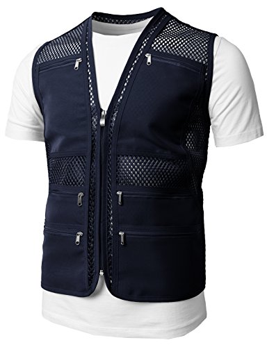 H2H Mens Casual Work Utility Hunting Travels Sports Mesh Vest with ...