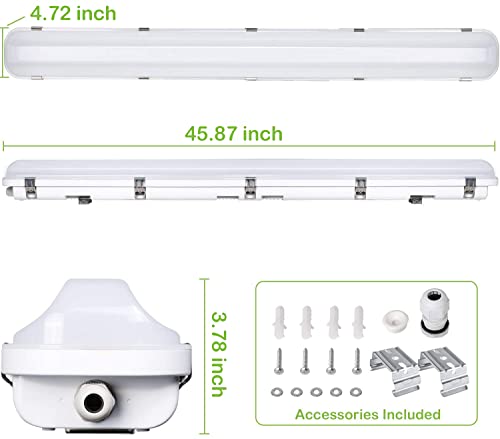 Hykolity 4FT LED Vapor Tight Light, 60W 7800lm Vapor Proof Parking Garage Light Fixture, [100W ...