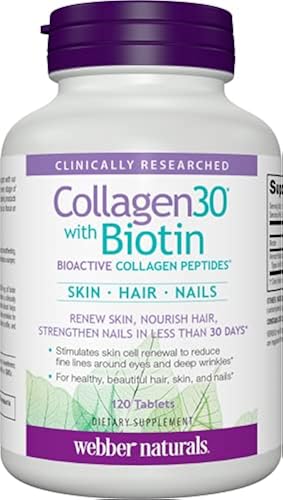 Webber Naturals Collagen30 with Biotin, 2,500 mg of Bioactive Collagen ...