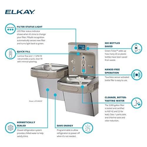 Elkay LZS8WSSP Bottle Filling Station and Cooler, Single, Stainless Steel | Pricepulse