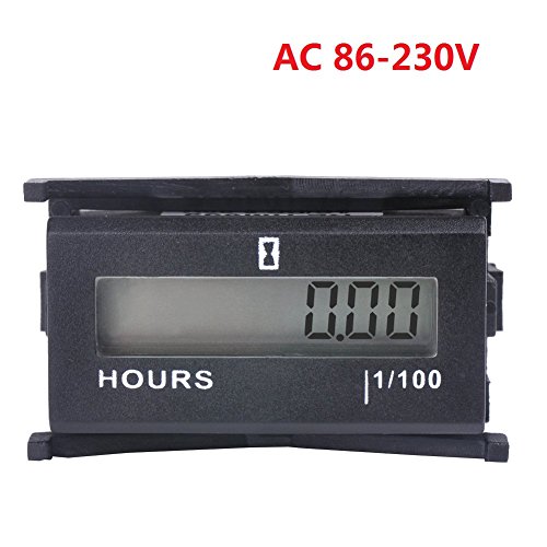 Buy SEARON Digital Hour Meter AC86-230V Hourmeter with 1/100 Accracy ...