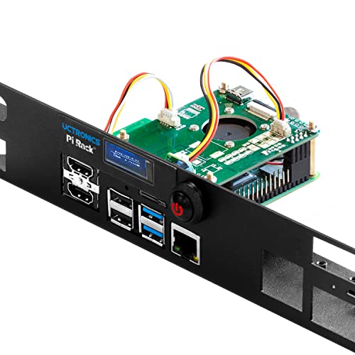 UCTRONICS Ultimate Rack for Raspberry Pi 4, 19" 1U Rackmount with All ...
