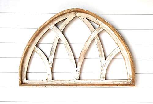 Amazon.com: Farmhouse Half Moon Large Wooden Wall Window Wood Window ...