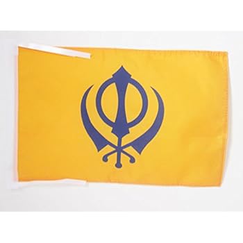 Amazon.com : AZ FLAG Sikh Religion Flag 18'' x 12'' Cords - Sikhism ...