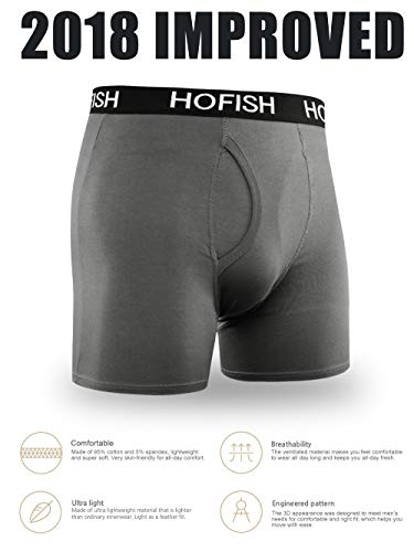 HOFISH US Men’s Seamless Comfort Soft Cotton Boxer Brief (Pack of 6 ...