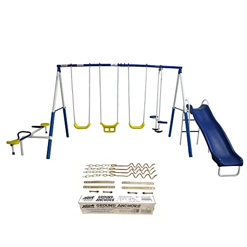 XDP Recreation Playground Galore Swing Set, with Glider, Slide and See ...