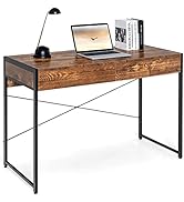 Amazon.com: Tangkula Extendable Computer Desk with 2 Drawers, Small ...