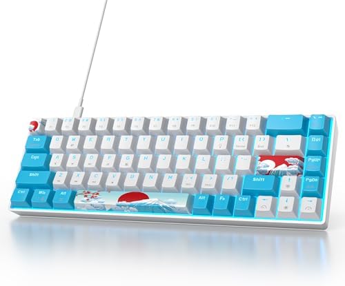 Owpkeenthy Wired 65% Mechanical Gaming Keyboard with Blue Switch Ultra ...