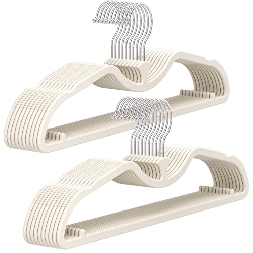 Bihoonge 20 Pack Upgraded Short Neck Vertical Space Saver Hangers, 360 ...