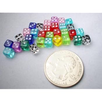Amazon.com: SmartDealsPro 100 Assorted 1/5" 5mm D6 Mini Dice Game Dot ...