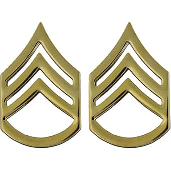 Amazon.com: Army E6 Staff Sergeant Gold Pin-On Rank - Pair: Clothing