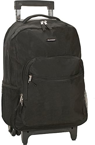Rockland Double Handle Rolling Backpack, Black, 17-Inch, Double Handle ...