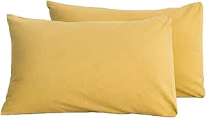 Amazon.com: Bedding Yellow Pillowcases (Pack of 2)-100% Cotton Standard ...