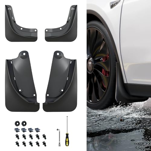 Tesla Model Y Mud Flaps [Official Tesla Black] [Includes Full ...