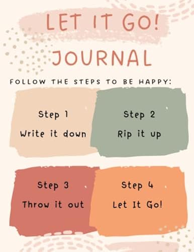 LET IT GO! JOURNAL, Follow the steps to be happy: Step 1 write it down ...