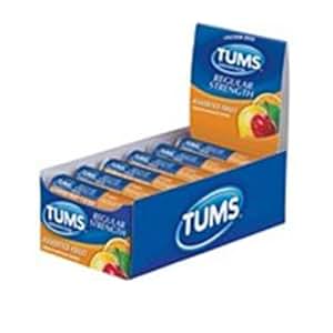 Amazon.com: Tums Regular Strength Assorted Fruit 12 Count Rolls (Pack ...