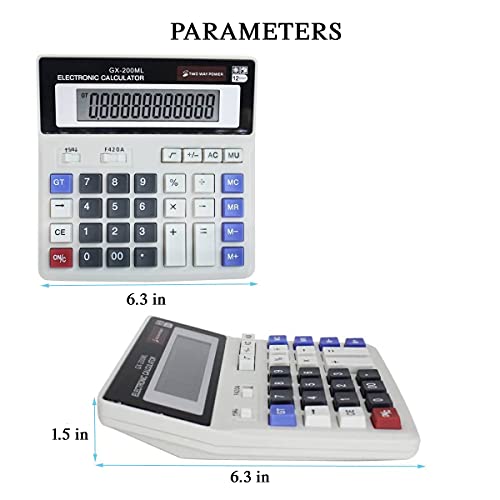 12 Digit Electronic Desktop Calculator, Keyboard Keys Large Display ...