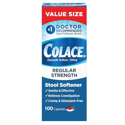 Colace Regular Strength Stool Softener 100 mg Capsules 100 Count ...