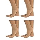 4 Pairs Sheer Pop Socks | Non-Elastic Ankle Sock | 20 Den | Black, Skin ...