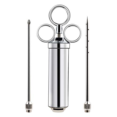 Marinade Injector Heavy Duty Meat Injector 2 OZ Stainless Steel ...