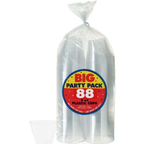 Big Party Pack Clear Plastic Tumblers | 5 oz. | Pack of 88 | Party ...