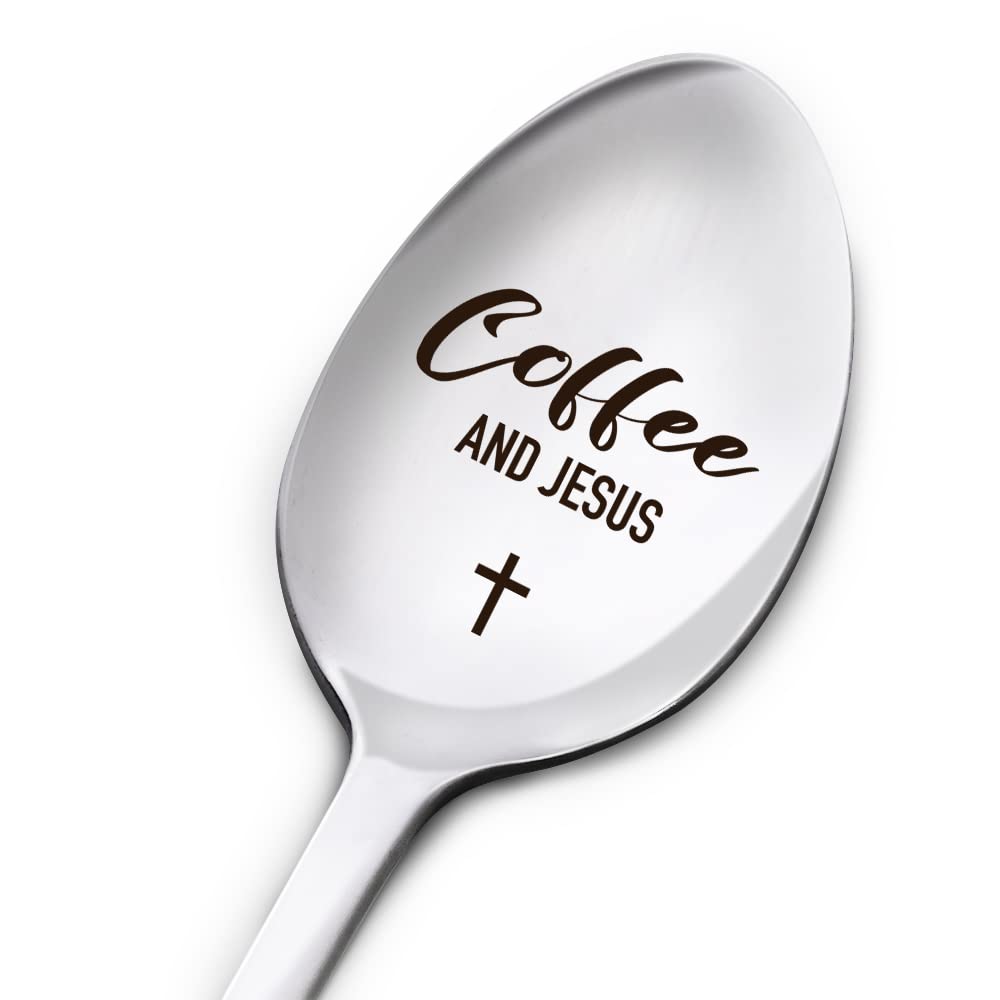 Christian Coffee Spoon Gifts for Women Men, Coffee and Jesus, Birthday ...